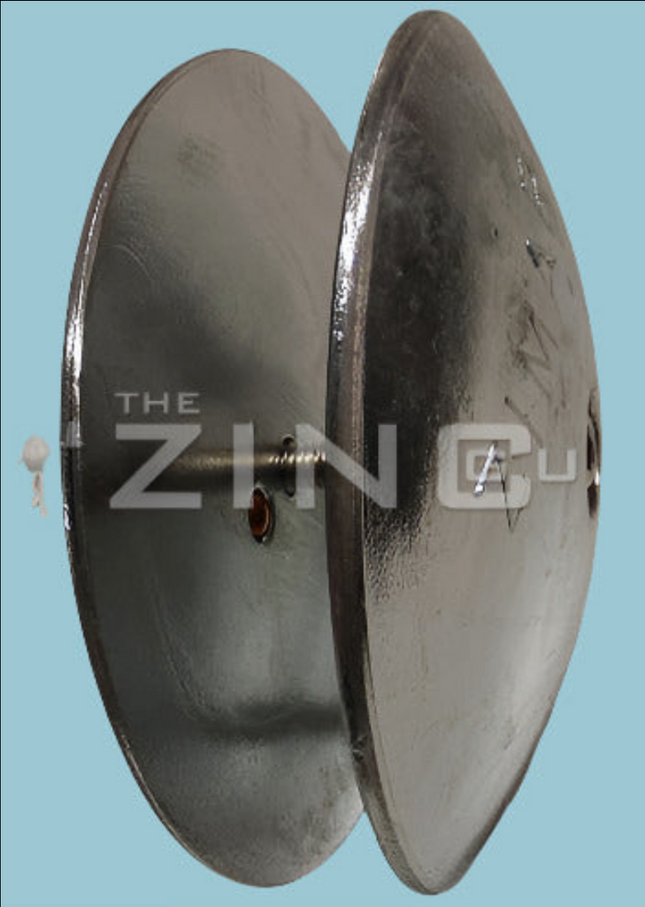 R-4 Rudder Zinc Anode 4 9/32" dia *Best Seller* | The Zinc Guy