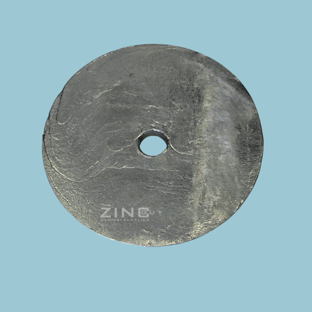 R-2 S Hull/Rudder Round Plate Zinc Anode 2 15/16" dia. ( single piece ...